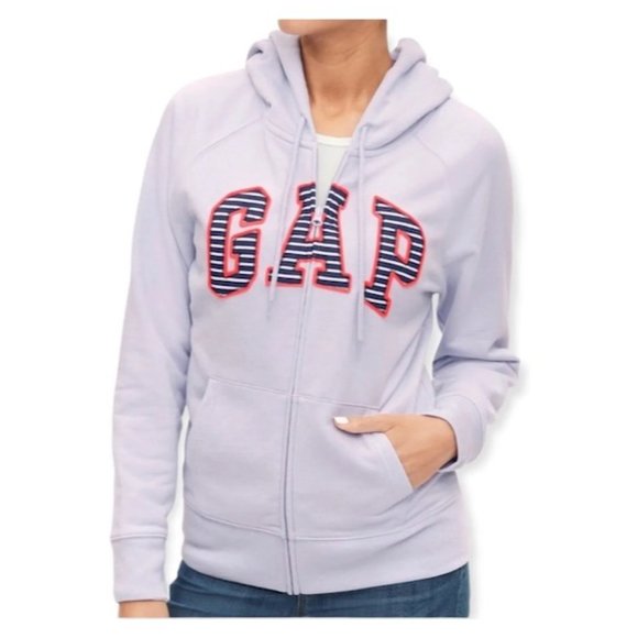 GAP | Tops | Nwt Gap Women Xs Classic Fleece Arch Logo Full Zip Hoodie Jacket In Lavender | Poshmark
